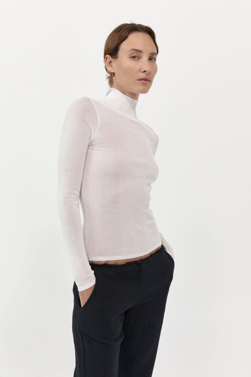 Second Skin Knit Top - White – Nueve Los Angeles
